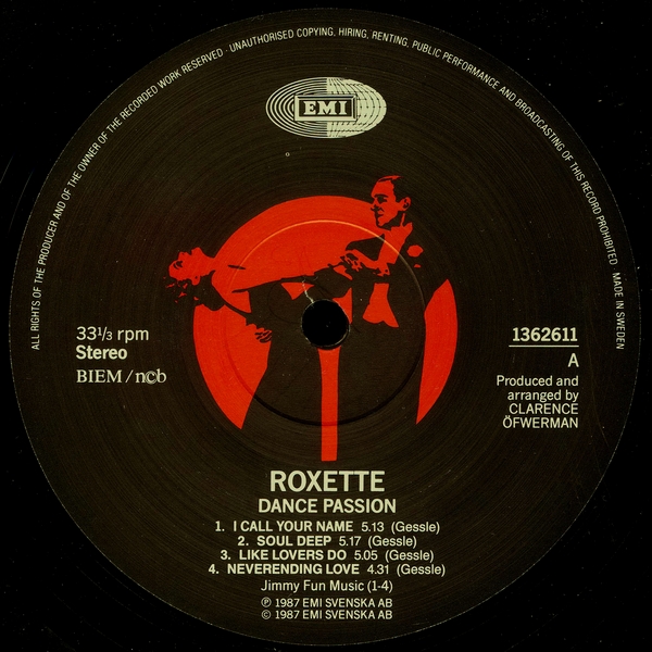 Roxette Dance Passion : LP A | CD Covers | Cover Century | Over 1.000. ...